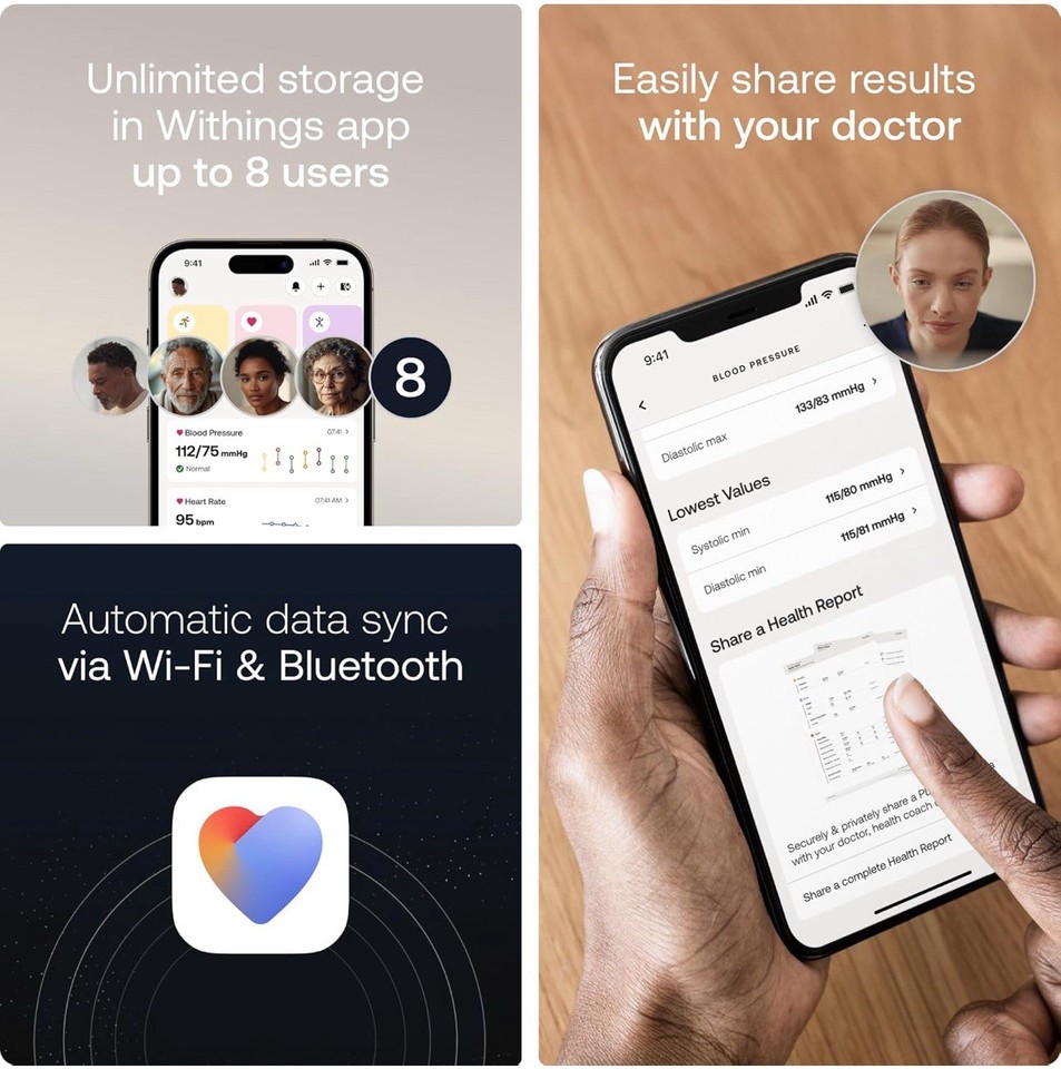 Withings BPM Vision – Smart Arm Blood Pressure Monitor | FDA-Cleared ...