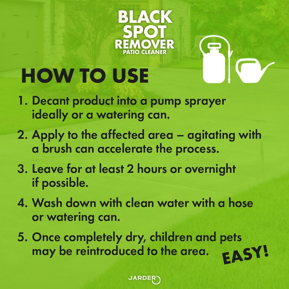 Jarder 5L Max Strength Black Spot Remover Patio Cleaner | Paths Steps ...
