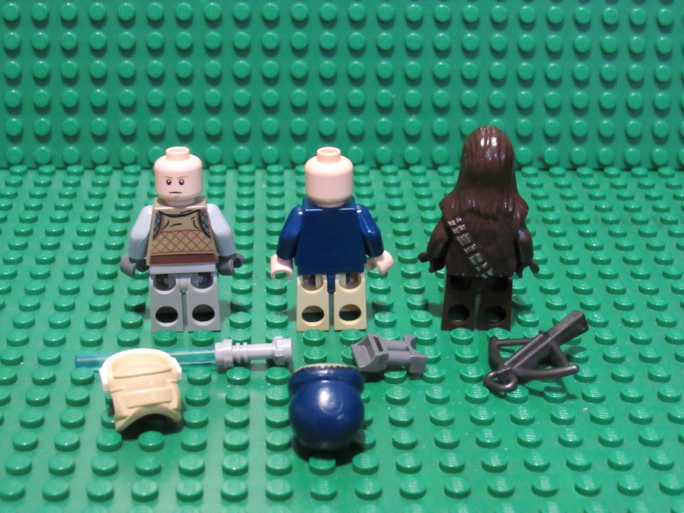 Lot 3 Star Wars LEGO Minifigs Han Solo + Chewbacca Wookiee + Luke Skywalker HT43 | eBay
