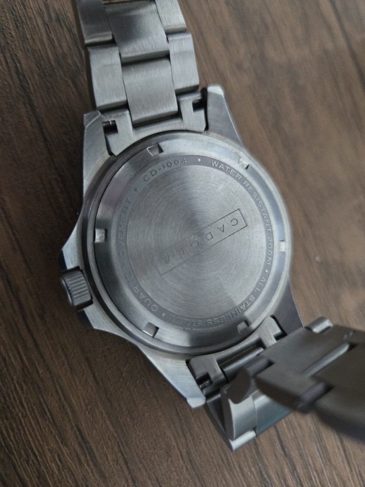 Cadola Laguna Jet Black Blue Black Batman Bezel Quartz Date 42 mm w SS ...