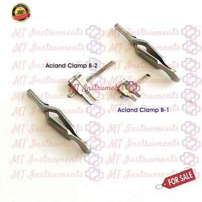 Micro Vascular Clamp B-1, B-2 & DeBakey Bulldog Clamp 4 Pcs Micro Hand ...
