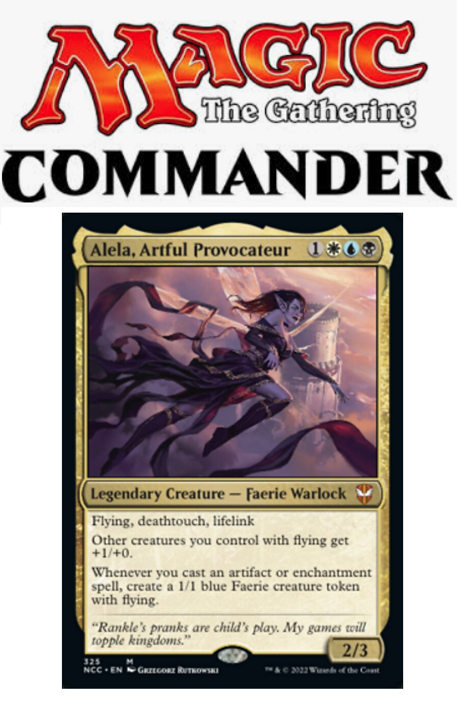 Alela, Artful Provocateur FLYING TRIBAL Magic MTG Custom Commander Deck ...