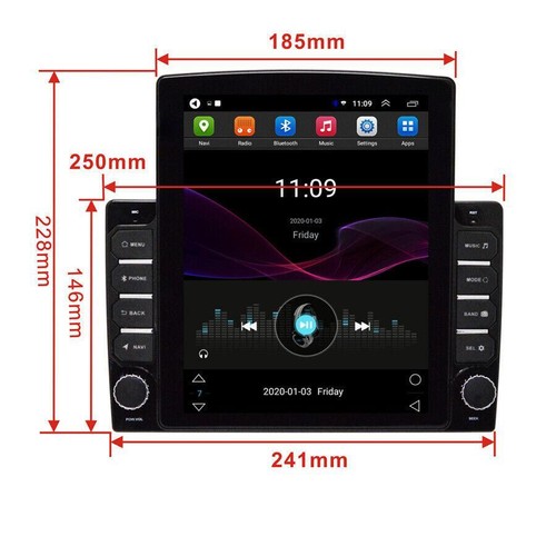 10.1in 1DIN Android 8.1 Car Stereo Radio GPS Navigation Multimedia ...
