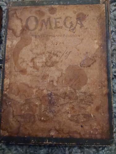 VINTAGE OMEGA EARLY 1900's SPARE PARTS BOX WITH GLASS & PLASTIC COVERS ...