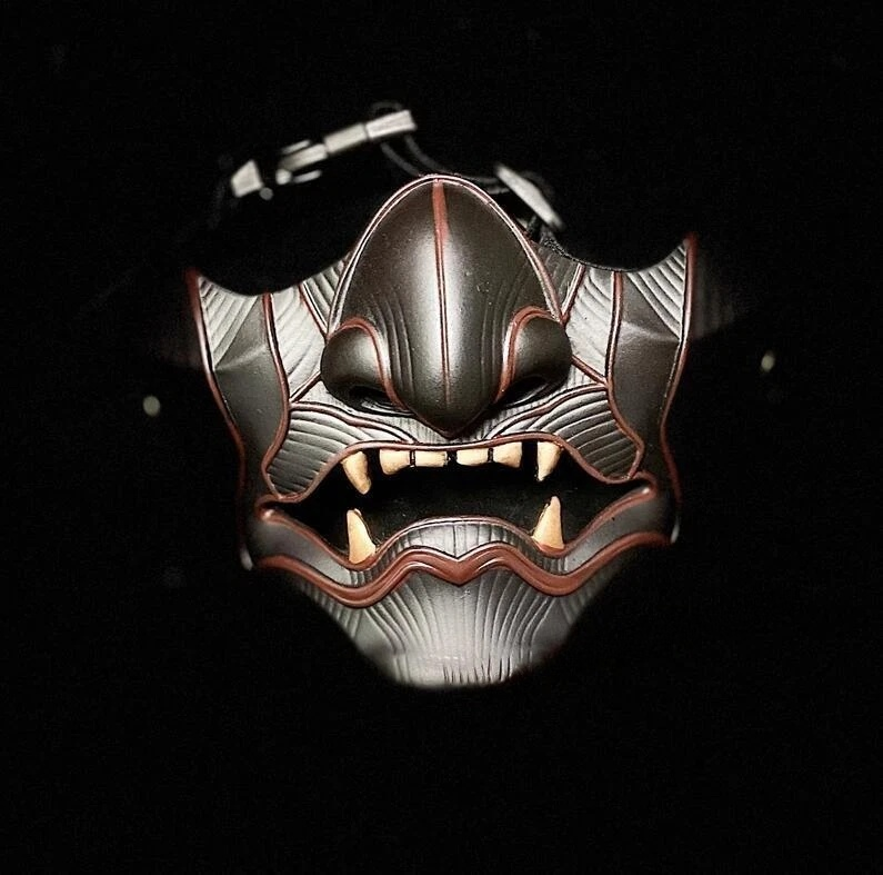 Japanese Hannya Half Face Mask Demon Oni Samurai Noh Kabuki Prajna ...