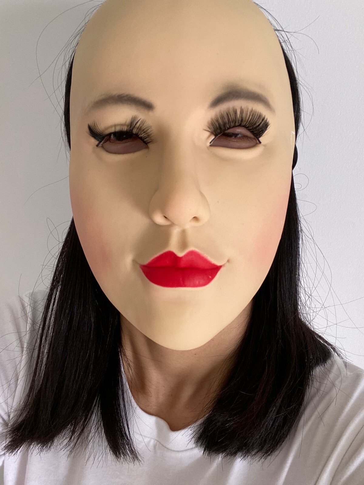 Beauty Mask latex Female Mask Halloween Costumes performance Half Face ...