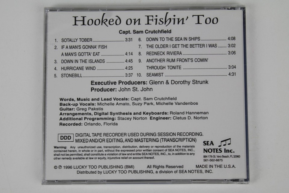 Hooked On Fishin' Too Capt. Sam Crutchfield CD NEW | eBay