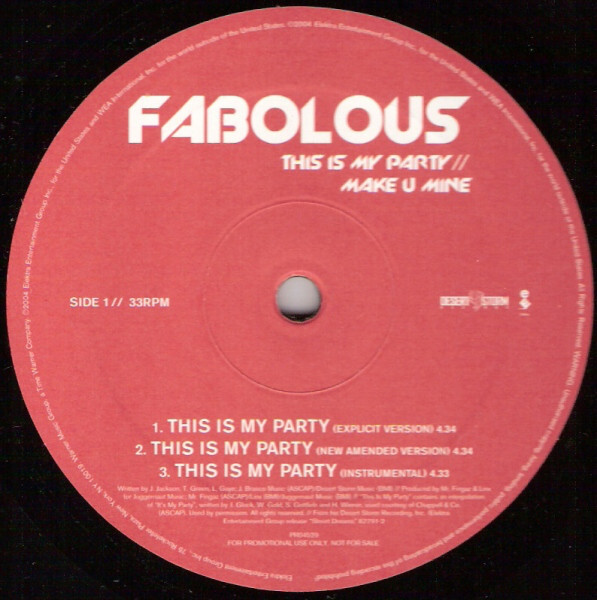 Fabolous - This Is My Party / Make U Mine (12", Promo) | eBay