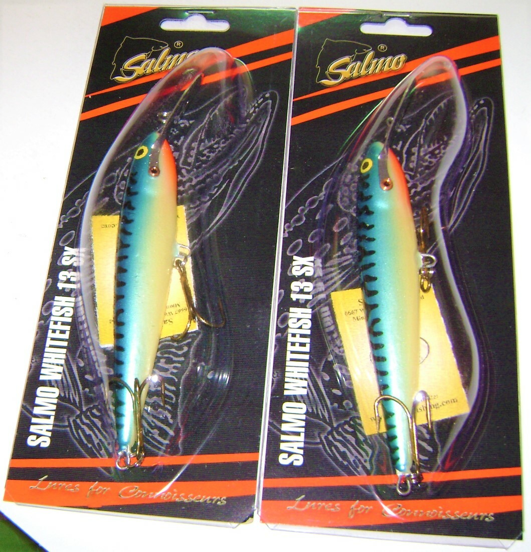 2 SALMO SINKING WHITEFISH LURES MACKEREL BLUE DISCONTINUED SW13SX MB | eBay