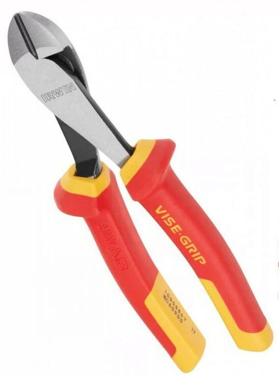 IRWIN VDE Insulated Side Cutting Pliers VISE-GRIP 200mm 8” Diagonal ...