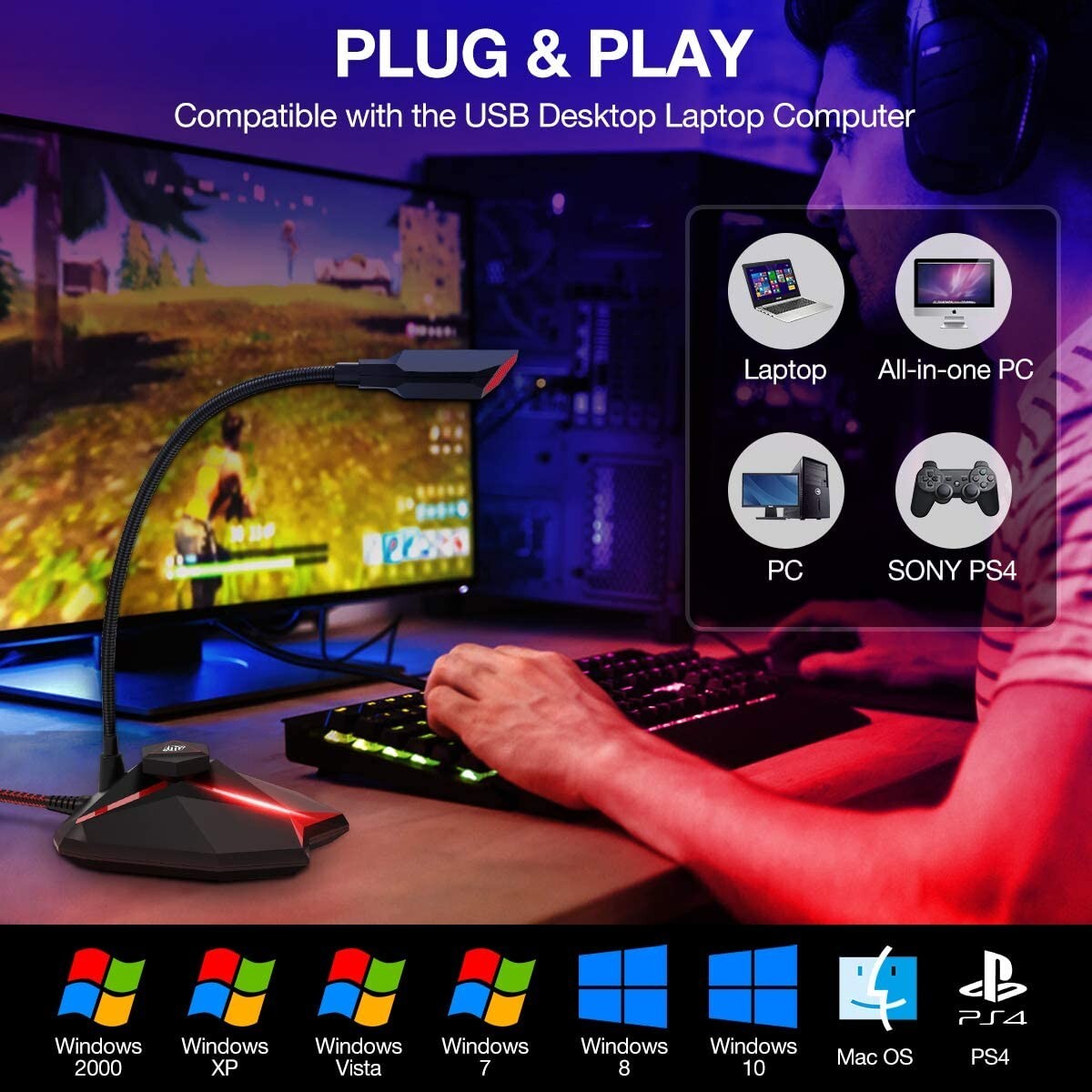 USB External Microphone for Computer Mic for PC Asus Dell HP Acer ...