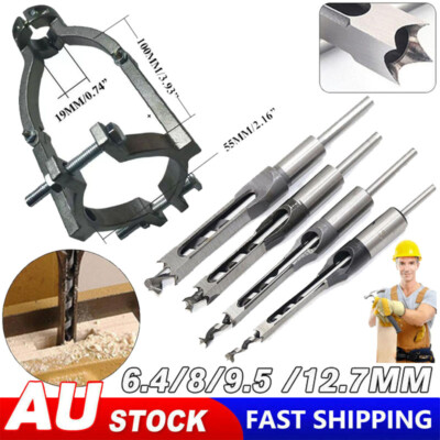 Square Mortising Hole Drill Woodworking Bit Chisel Mortise Tenon Wood ...
