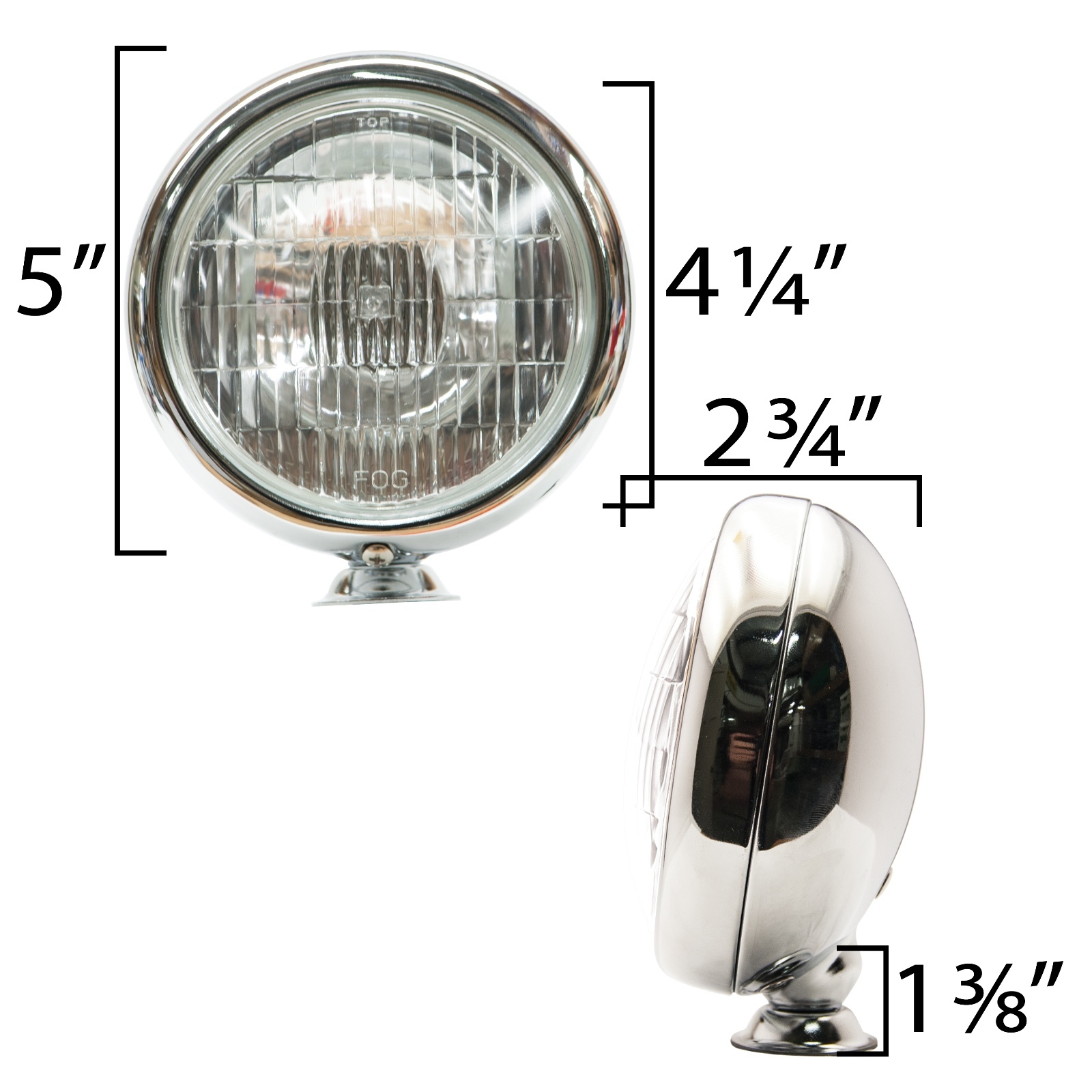 Vintage Flat Back Style Fog Light Chrome Housing Clear Lens Sold Each ...