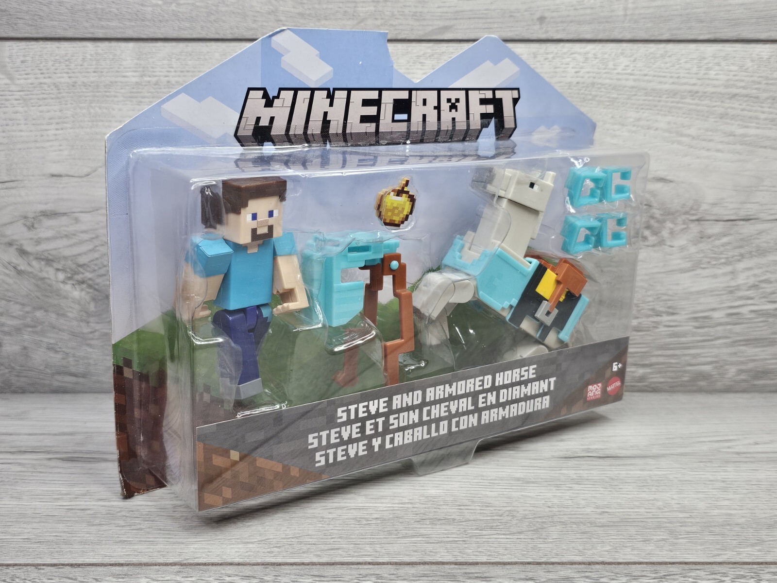Minecraft Steve And Rare Armoured White Horse Figure Set Mattel Mojang ...