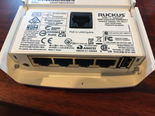 Ruckus+H550+Wi-Fi+6+%28802.11ax%29+Indoor+Access+Point+-+White+%28901 ...