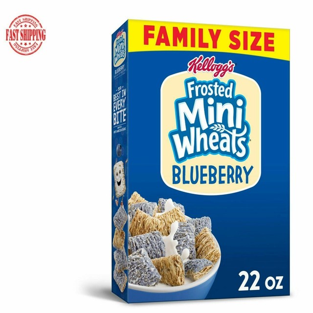2x Kellogg's Frosted Mini Wheats Blueberry Flavored Cereal Size 22 Oz ...