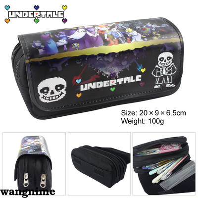 Undertale Sans Pencil Case Student Pen Bag Zipper Faux Leather Cosmetic ...