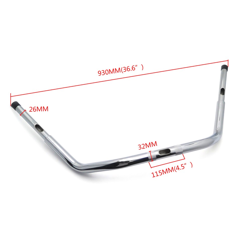 "1999-2017 Harley FXDWG 2001-2005 FXDL Chrome 1.25"" Fat Beach ...