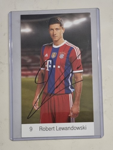 RARE ROBERT LEWANDOWSKI POLAND HAND SIGNED 3.5X6 BAYERN MUNICH PROMO ...
