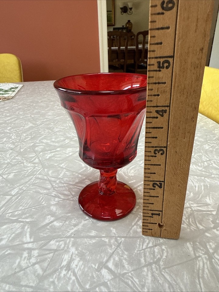 Vintage Fostoria Jamestown Ruby Red Water Wine Champagne Glass 4.25 ...