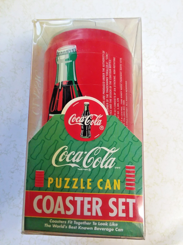 1995 Coca-Cola Coke Puzzle Can COASTER SET of 6 Drink Coasters BRAND ...