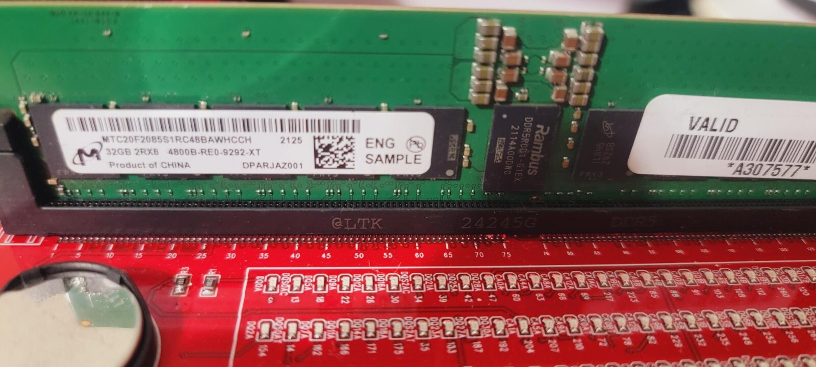 Micron 32GB RAM DDR5 RDIMM 2Rx8 4800Mhz PC5-4800B ECC REG Engineering ...