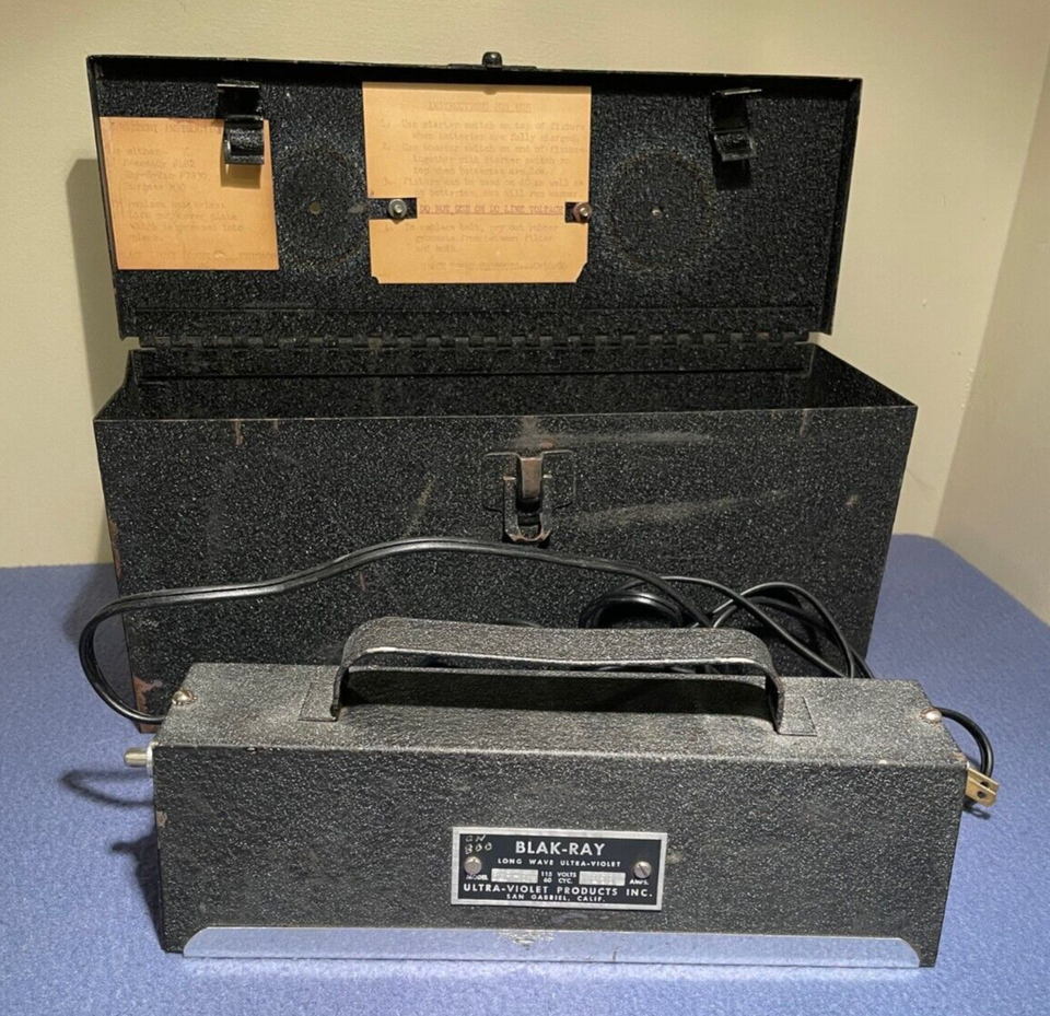 Vtg Blak-Ray Model BLF-6, .158 A, Long Wave Ultra-Violet, San Gabriel w ...