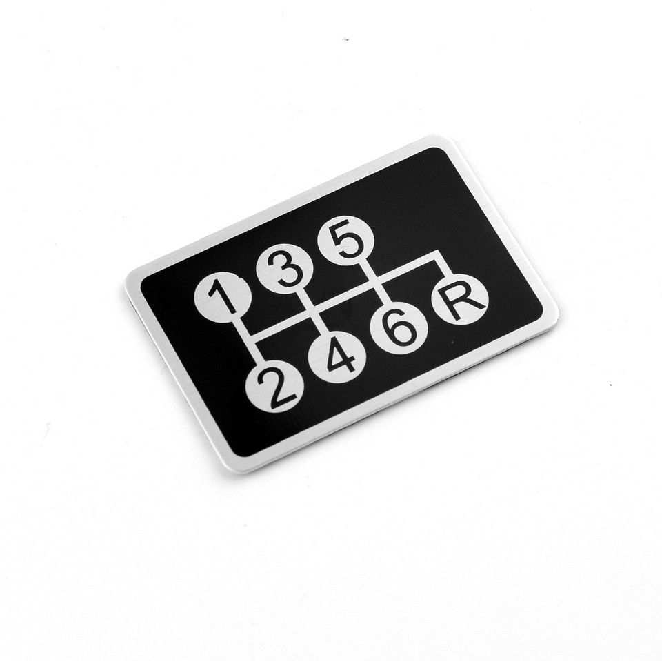 Stick Shift Sticker 6 Speed Manual Transmission Symbol Aluminum Decal ...