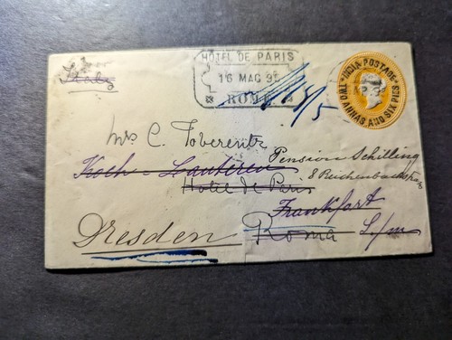 1935 British India Overprint Cover to Rome Italy Readdressed Dresden ...