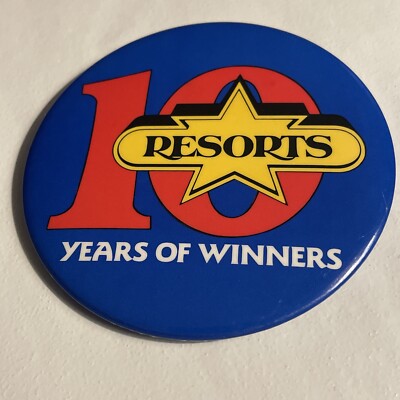 Resorts Casino 10 Years of Winners Anniversary Pin Button Atlantic City ...