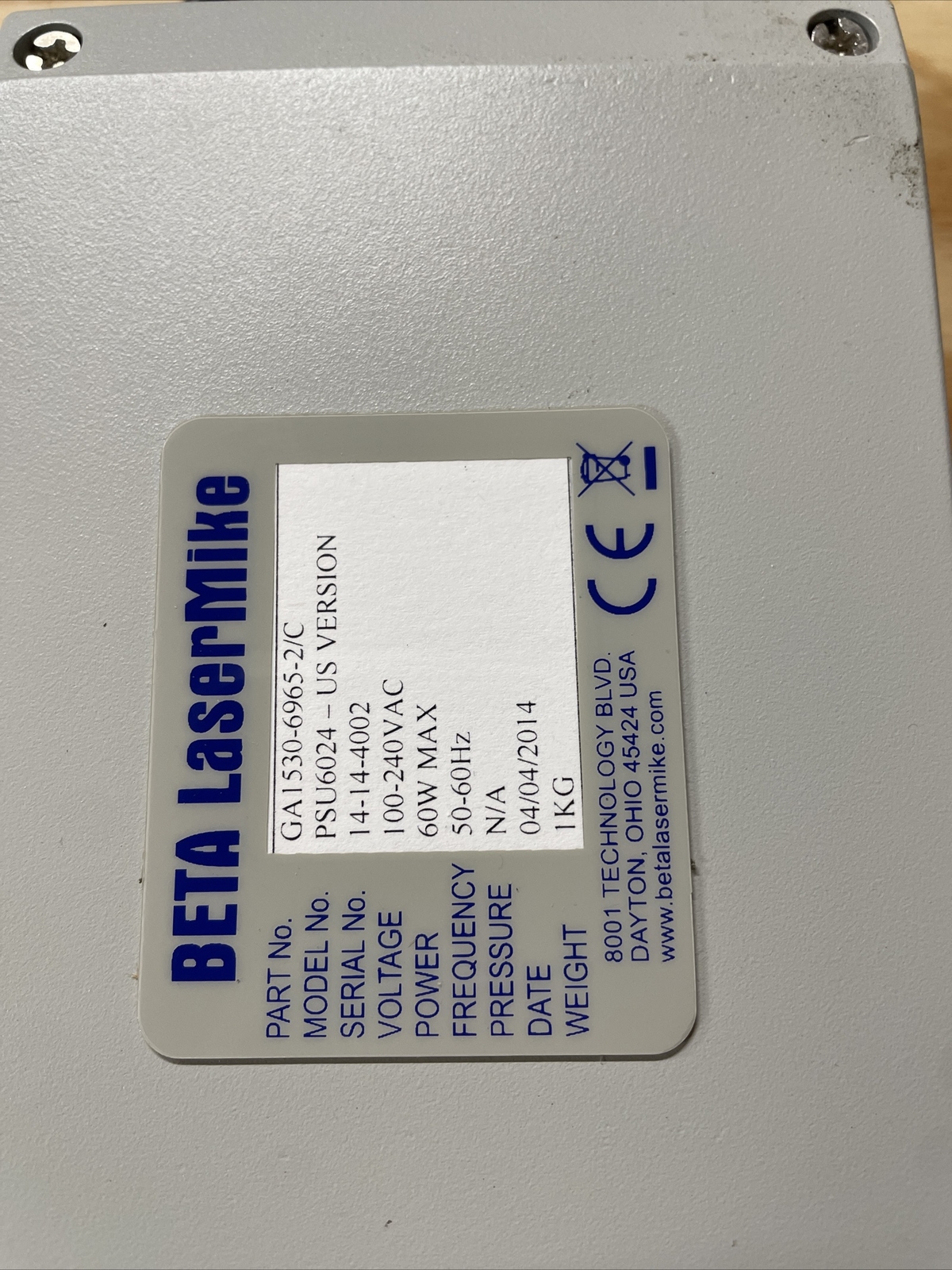 BETA LASERMIKE GA1530-6965-2/C/ PSU6024-us Version | eBay