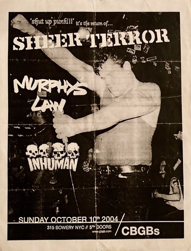 SHEER TERROR MURPHYS LAW INHUMAN RARE FLYER 10/10/2004 CBGBS NYC | eBay