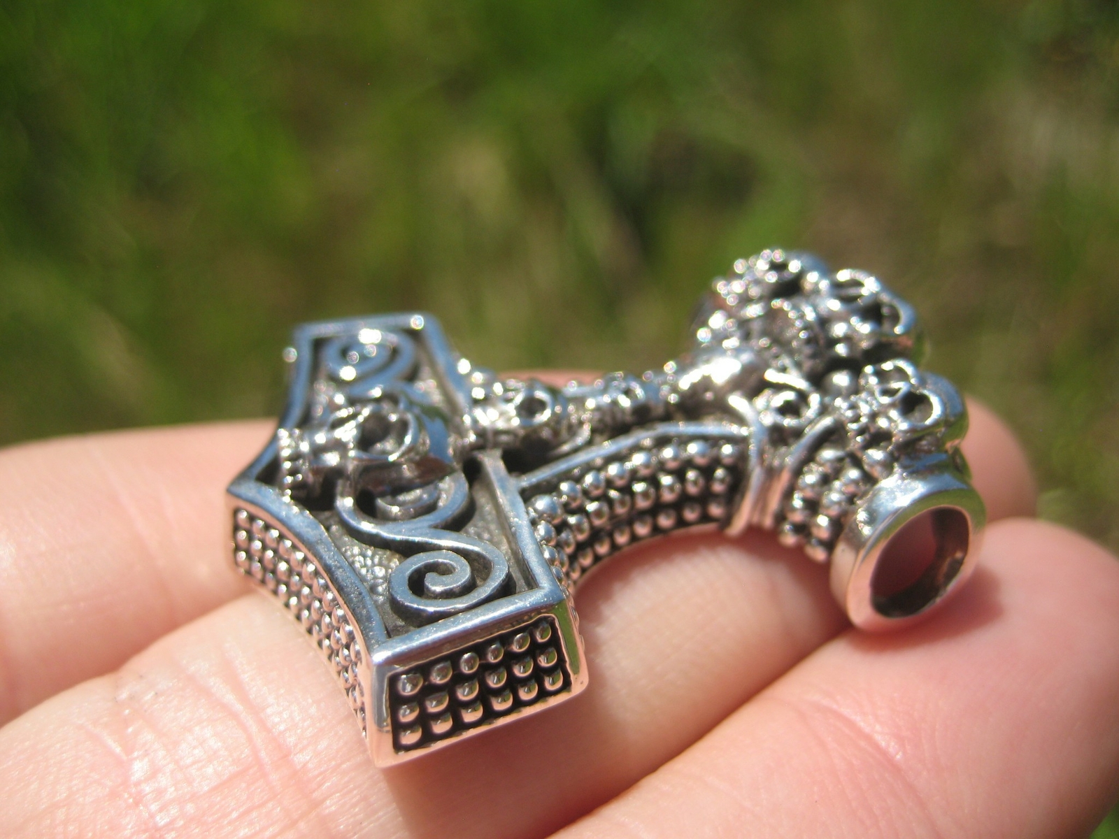 925 Silver Viking Mjolnir Mjolhner Skull Hammer of Thor Pendant A33 | eBay