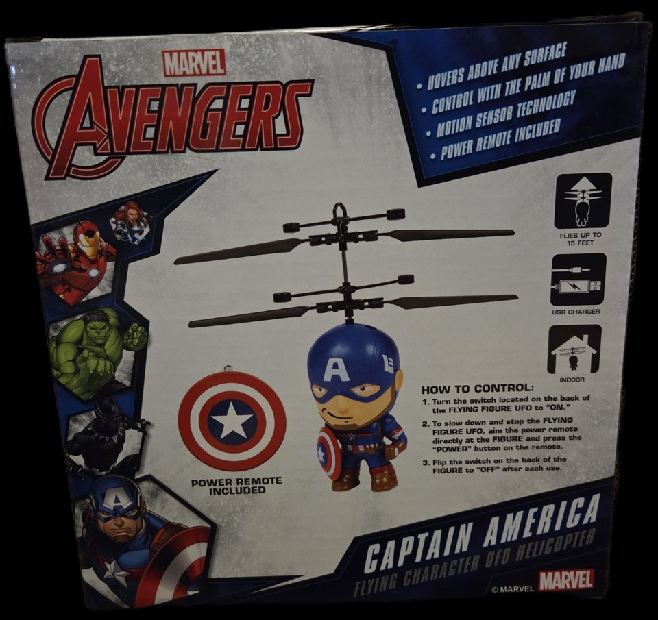 Marvel Avengers Captain America Flying UFO Helicopter World Tech Toys ...