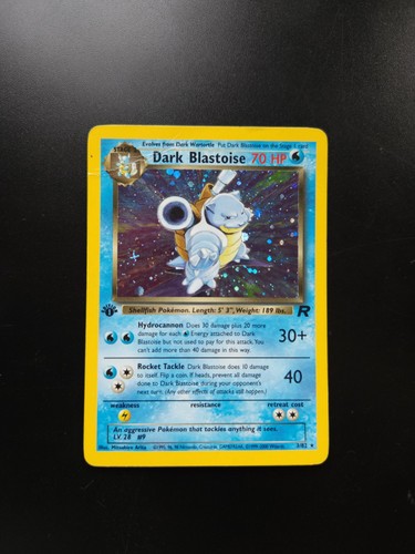 Pokémon Dark Blastoise TCG Team Rocket Holo Card 3/82 1st Edition | eBay