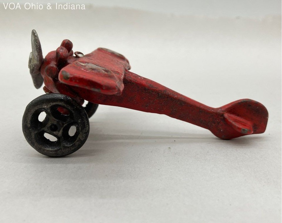 Vintage Cast Iron High Wing Red Toy Airplane | eBay