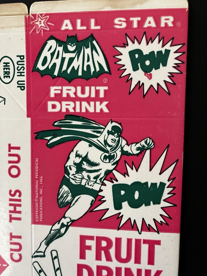 1966 Batman All Star Fruit Drink Half Gallon Carton Mask Cut Out | eBay
