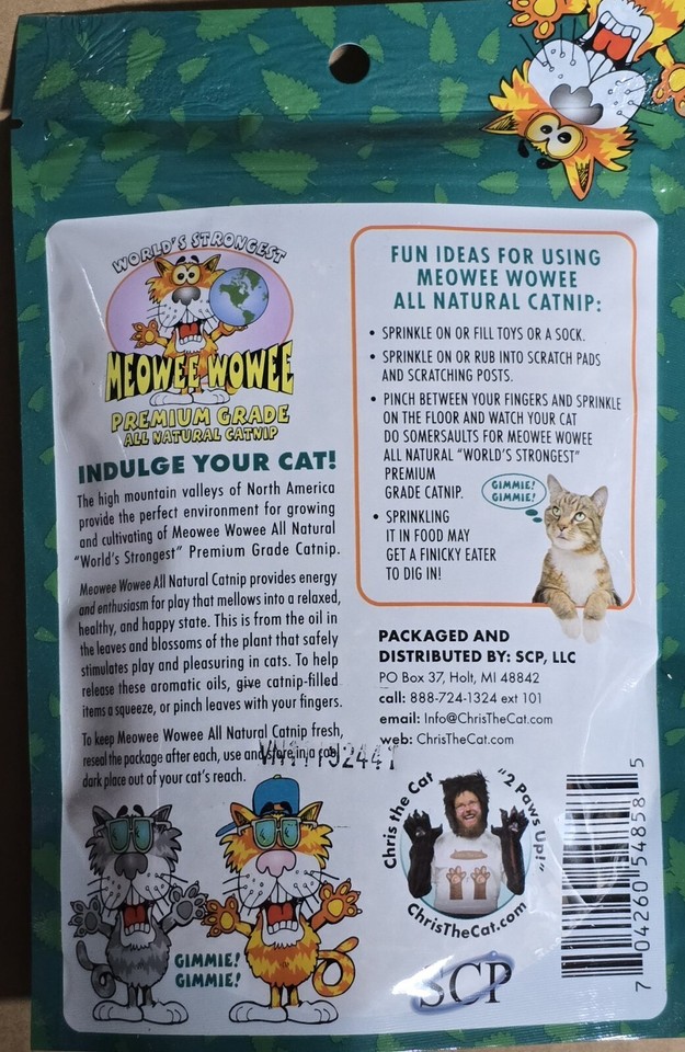 *3X SIZE* World's Strongest The Cat's Meowee Organic Catnip 1 Oz (28 ...