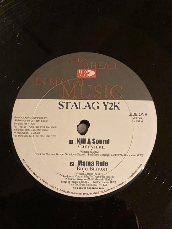 Stalag Y2K buju banton candy man 12 inch reggae single mint. | eBay