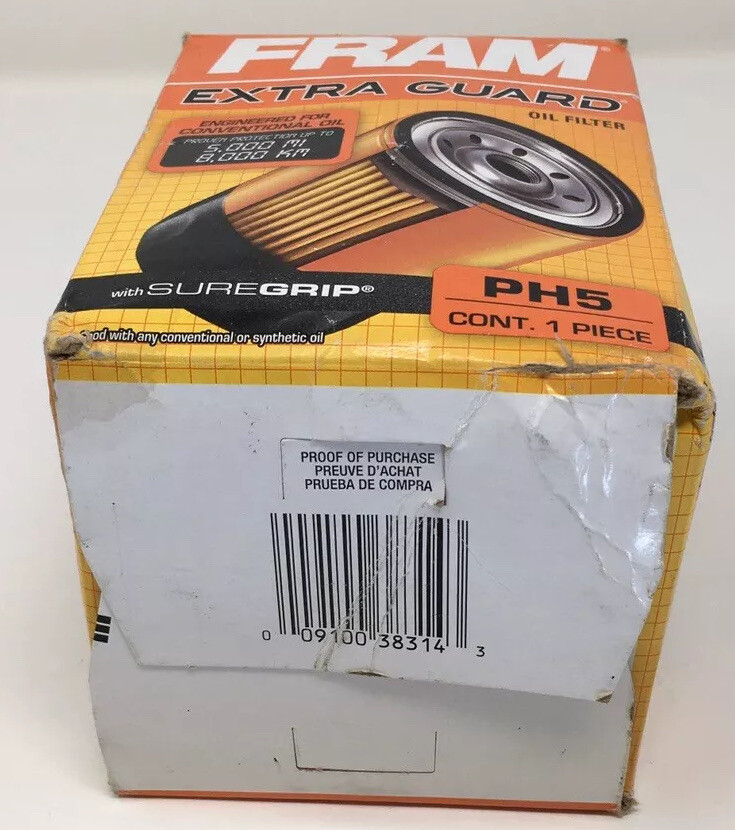 engine oil filter FRAM extra guard PH5 with suregrip (open Box) | eBay