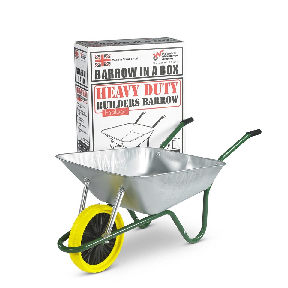 Walsall Wheelbarrows 85 Ltr Galvanized Wheelbarrow in a Box - Puncture ...