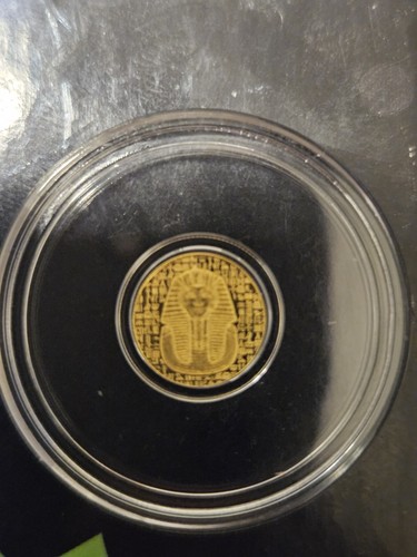 1/200 oz Fine Gold Egyptian Pharaoh King Tut Round in Capsule - .9999 ...