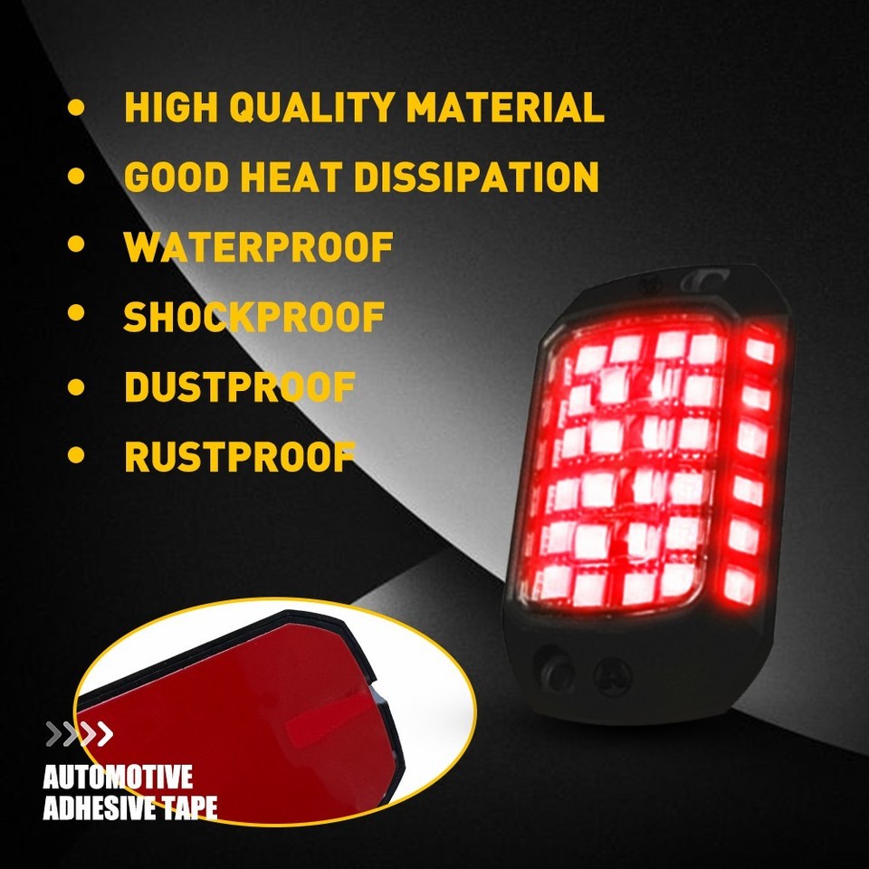 4-20X Red/White/Blue LED Rock Lights Kit Offroad Truck Underbody ...