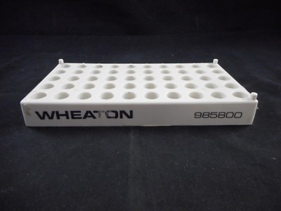 WHEATON Plastic Vial Tube Rack 12.5mm ID 50-Well Polypropylene White ...