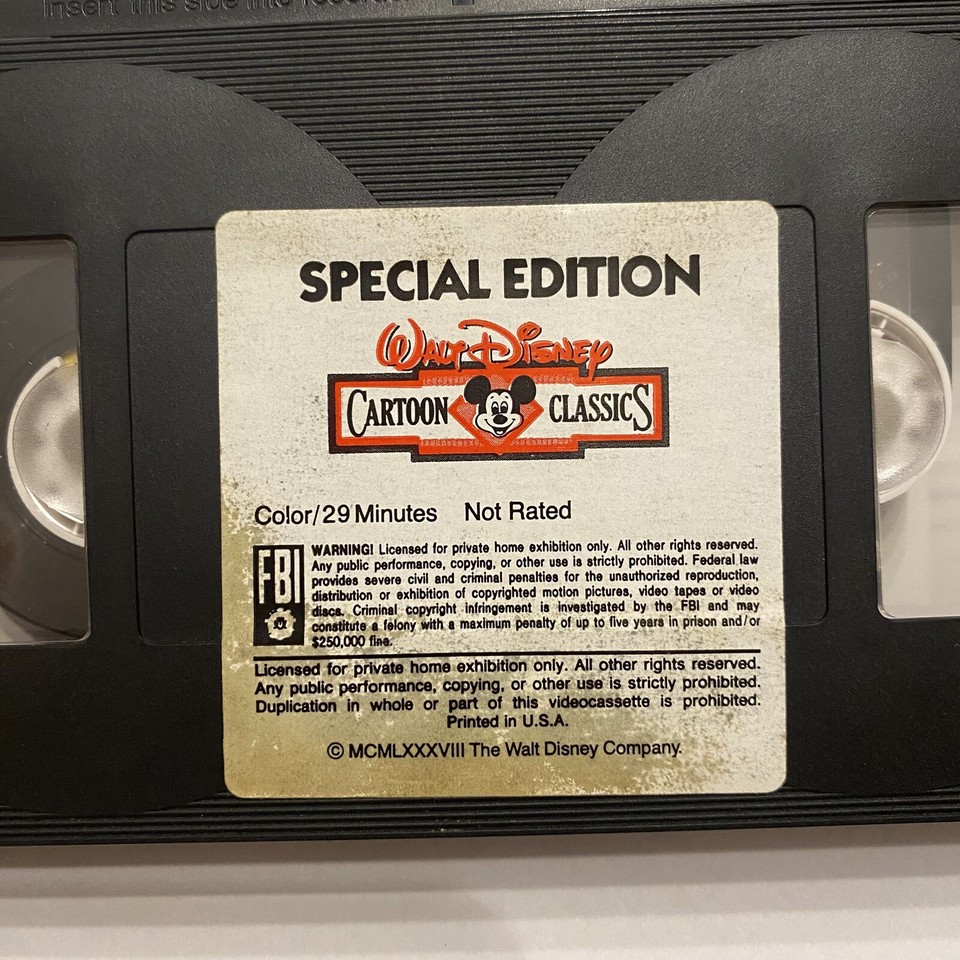 Vintage Walt Disney Cartoon Classics Special Edition VHS Mickey Mouse ...