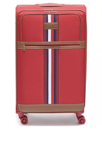 TOMMY HILFIGER Logan 28" Softside Spinner Suitcase Red | eBay