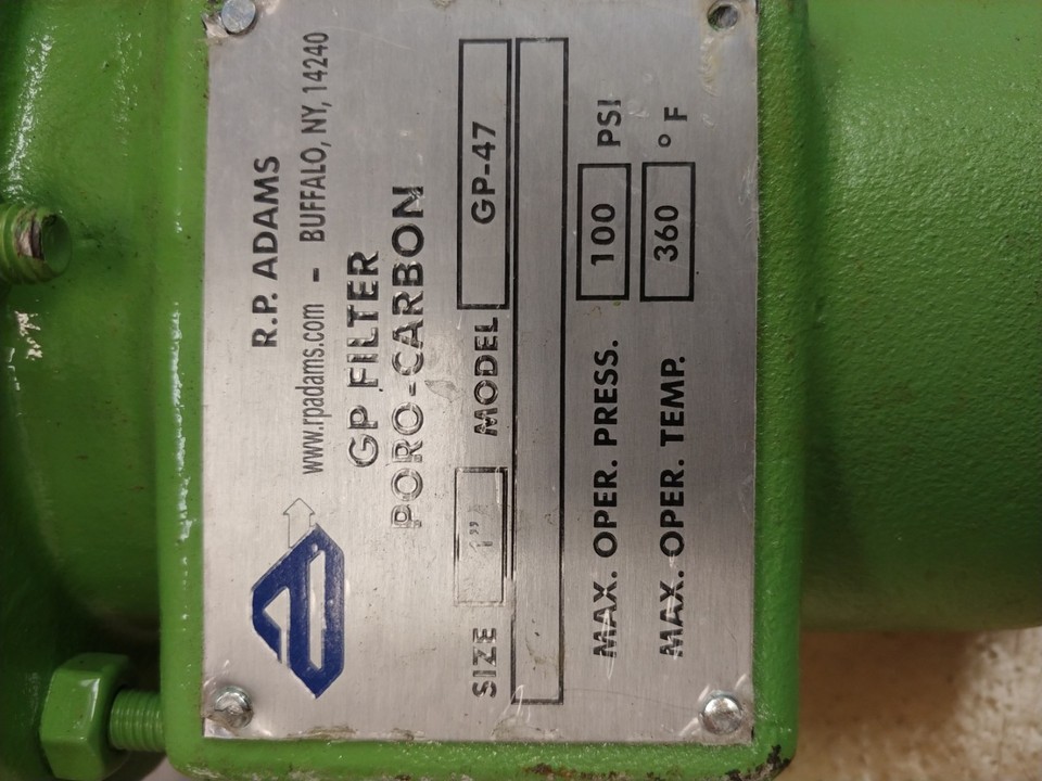 R.P. Adams GP PORO-CARBON FILTER 1-Inch, 100 PSIG Design Pressure | eBay