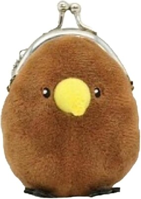 Mini purse mascot, kiwi, small coin purse, polyester, PP, iron, rubber ...