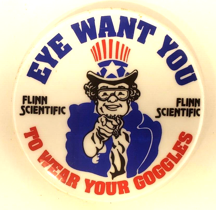 Vntg Flinn Scientific "Eye Want You Wear Your Goggles" Uncle Sam ...
