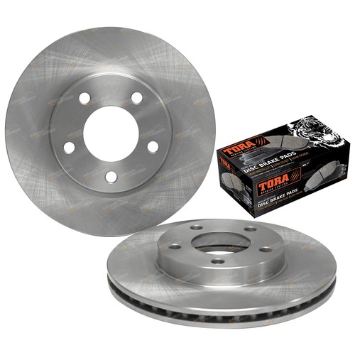 2 Front Disc Rotors + Brake Pads Set for Mazda Tribute + Ford Escape ...